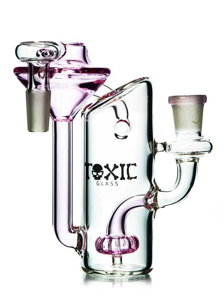 14mm Recycler Ash Catcher by Toxic Glass - 90 Degree — Badass Glass