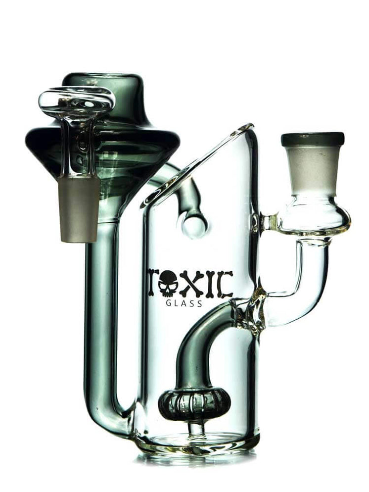 14mm Recycler Ash Catcher by Toxic Glass - 90 Degree — Badass Glass
