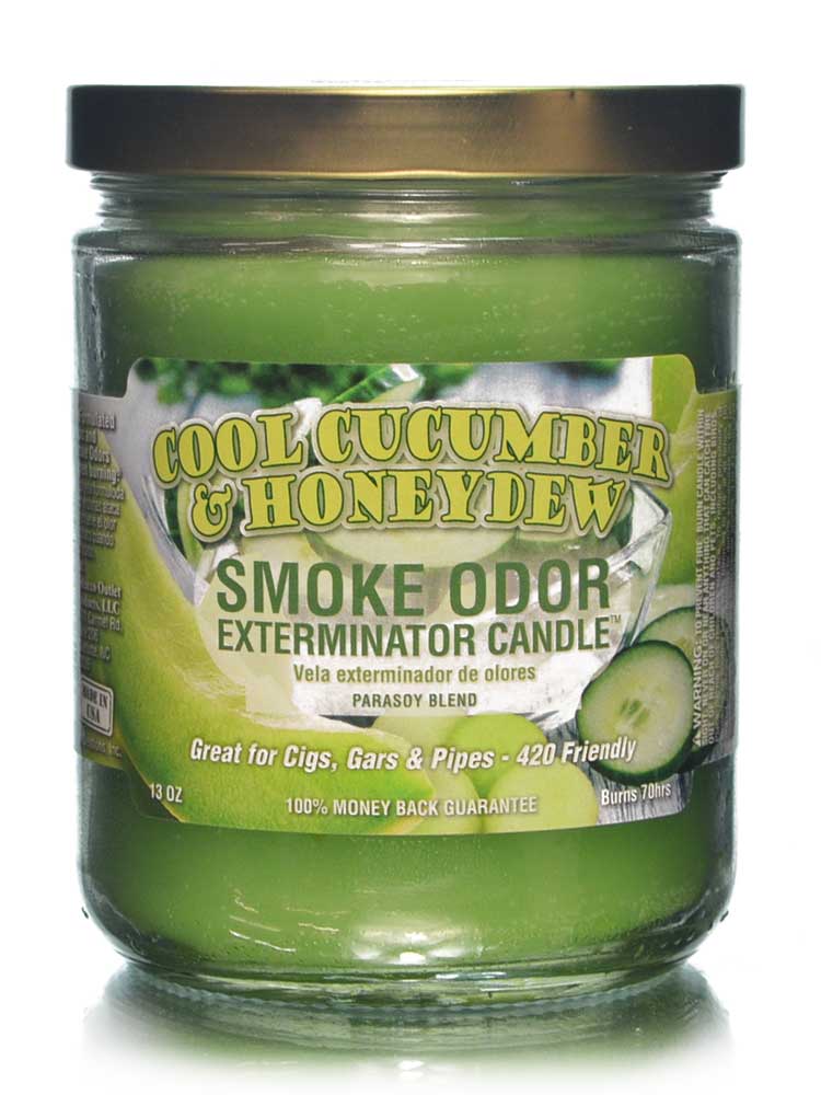 Smoke Odor Exterminator Candle - Cool Cucumber & Honeydew — Badass Glass