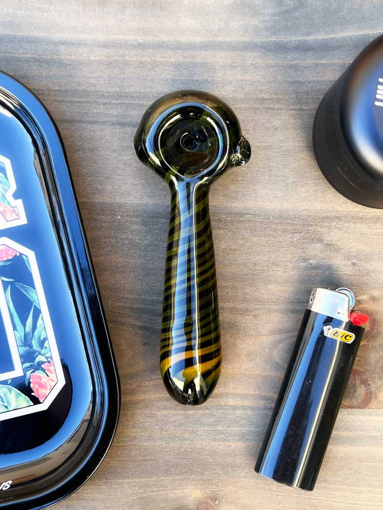 Black Swirl Pipe — Badass Glass