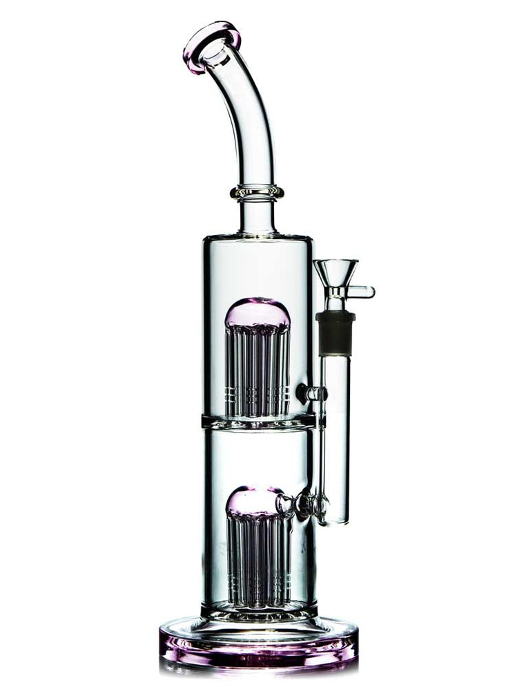 12" Double Chamber Tree Perc Bong — Badass Glass