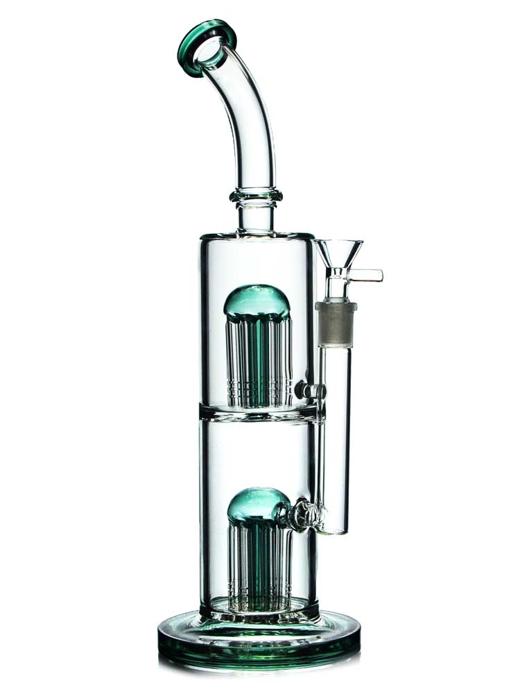 12" Double Chamber Tree Perc Bong — Badass Glass