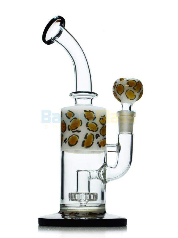 9" Leopard Showerhead Water Pipe by Glob Squad at — Badass Glass