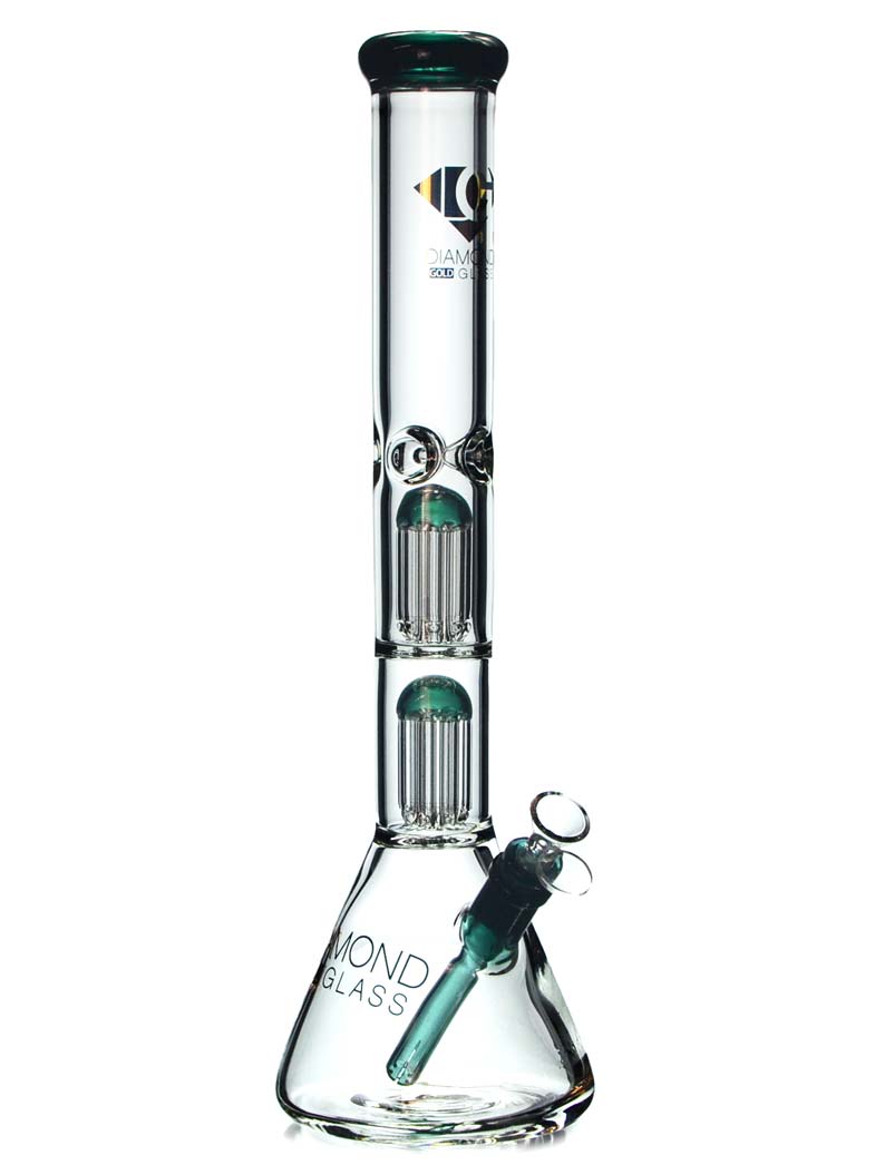 17” Double Tree Perc Bong - Beaker — Badass Glass