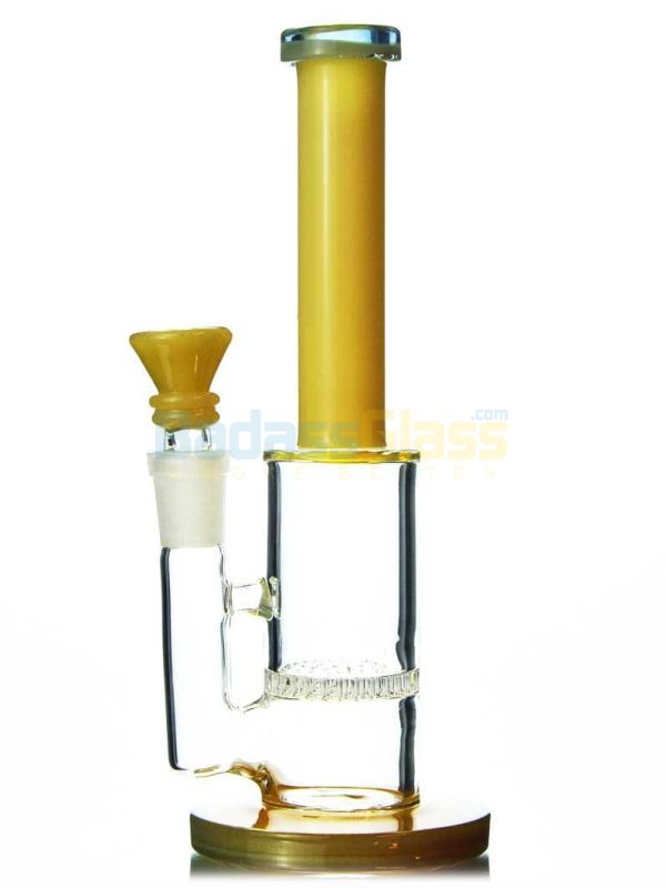 Retro Honeycomb Bong- Yellow — Badass Glass