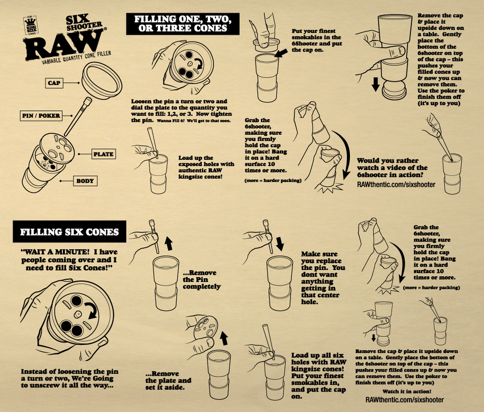 Raw Six Shooter for 1 1/4 Cones — Badass Glass